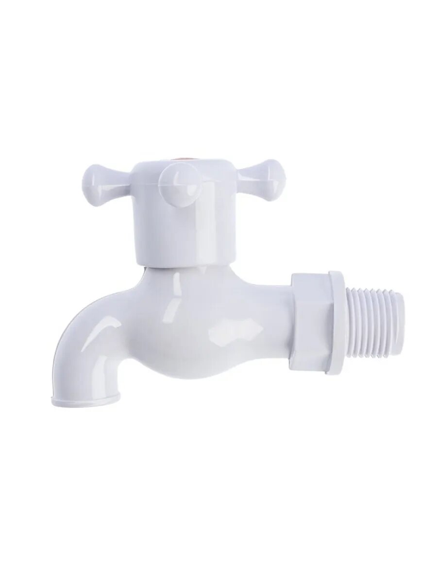 Кран водоразборный с крестовой ручкой и шаровым механизмом