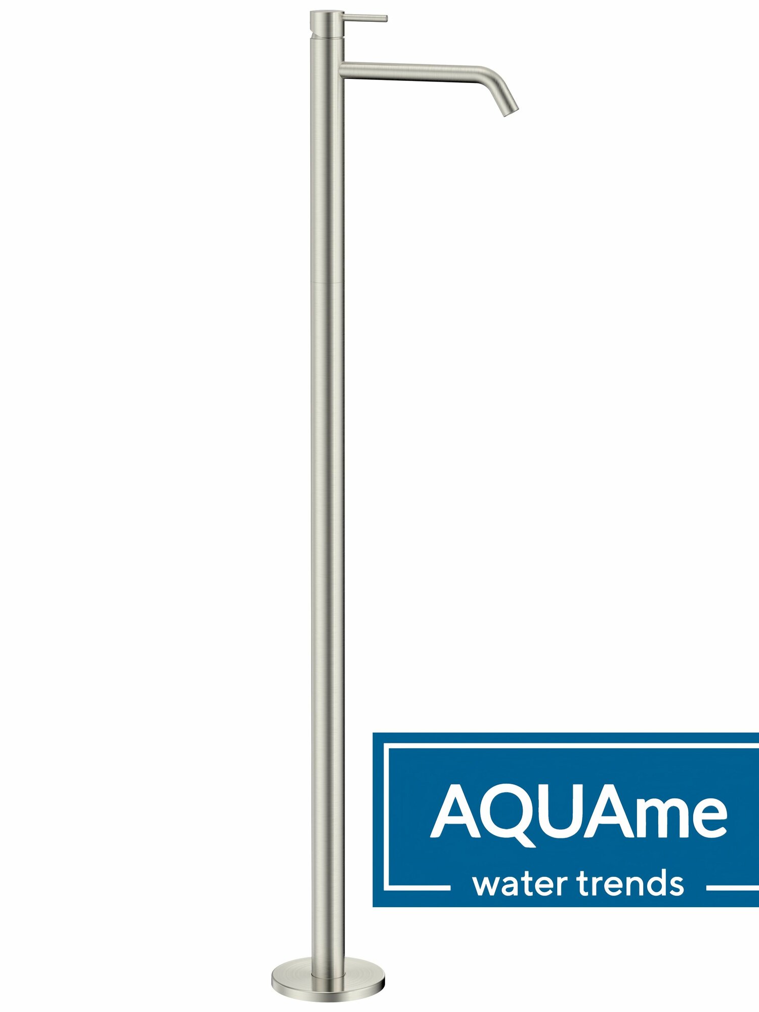 Смеситель для раковины AQUAme Siena напольный шлифованный никель AQM6211BN