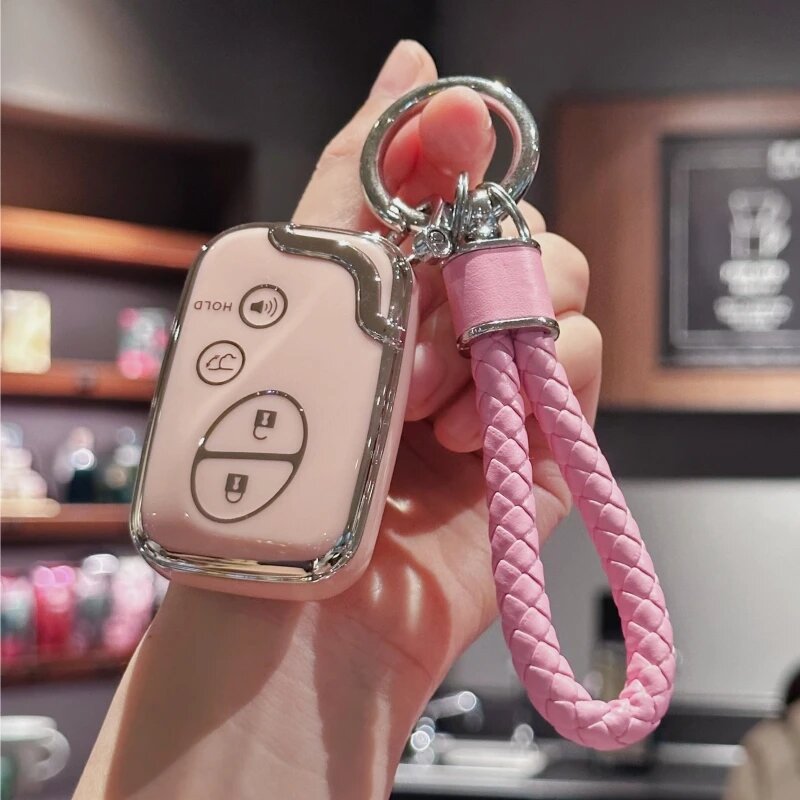 Чехол для ключей Lexus Pink с ремешком