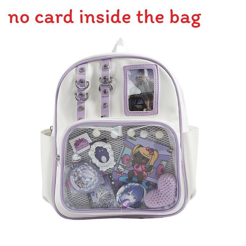 Fresh style pu student backpack with splicing design and padded back for everyday use, purple