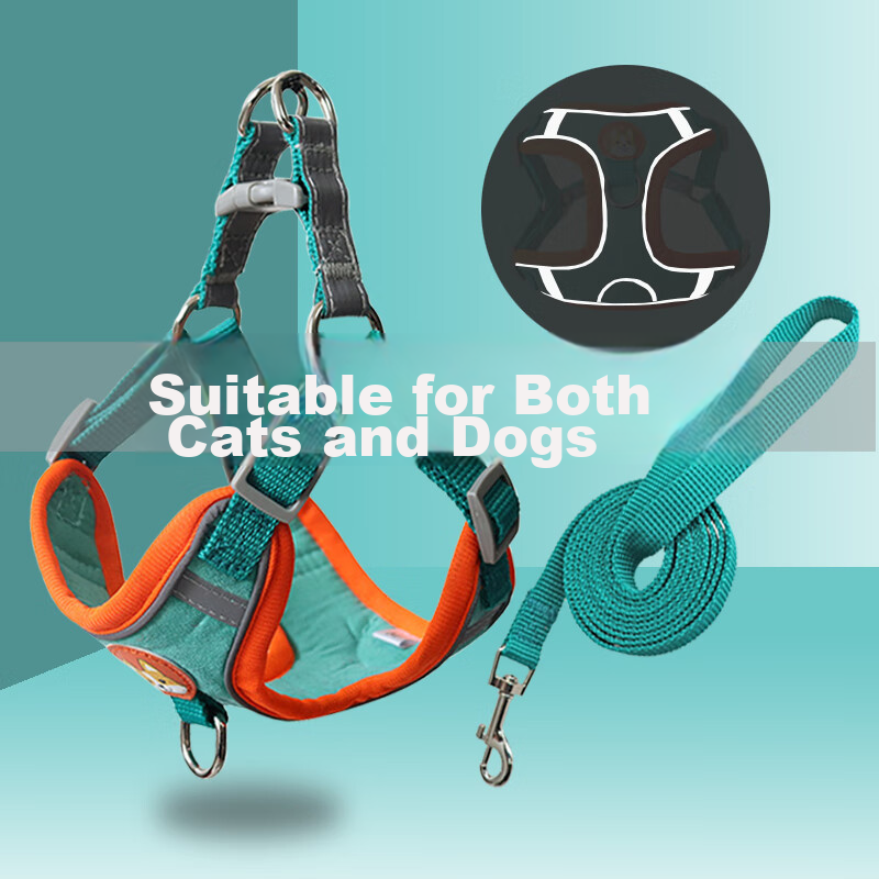 Cigeman Dog Leash, Dog Rope, Walking Rope, Chest Harness Set, Size L, for Small Dogs, Teddy, Bichon Frise, Small Dogs, Dog Leash