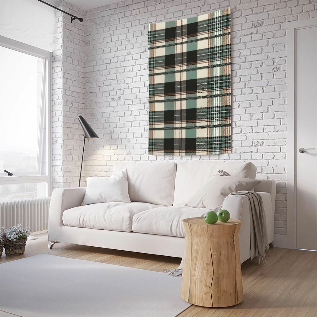 Фотопанно на стену тканевый вертикальный 150х200 "Современная клетка" , JoyArty