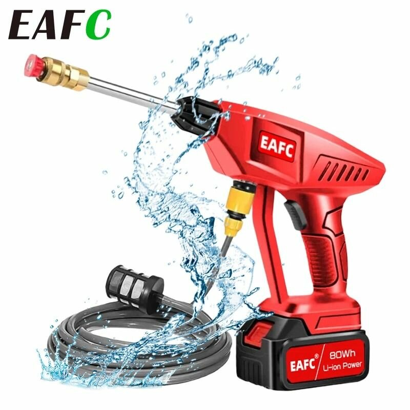 EAFC Мойка 100Bar (Мотор 755, Самовсасывание), Беспроводная + пенный пистолет