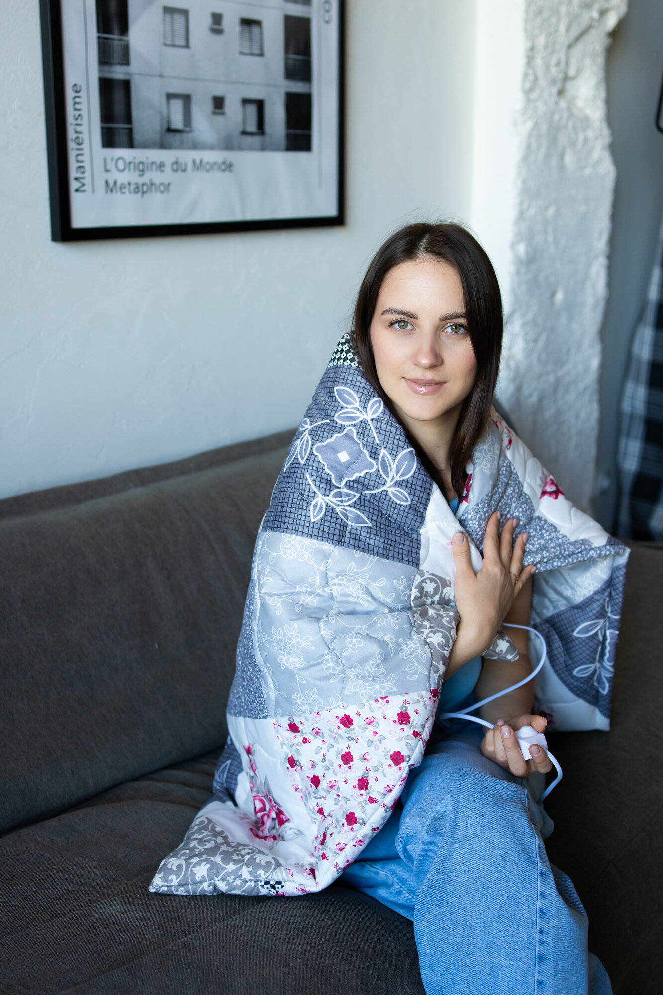 Грелка электрическая 100х70см "Островок тепла" обогреватель для тела, для ног, для спины, для суставов (цвет.)