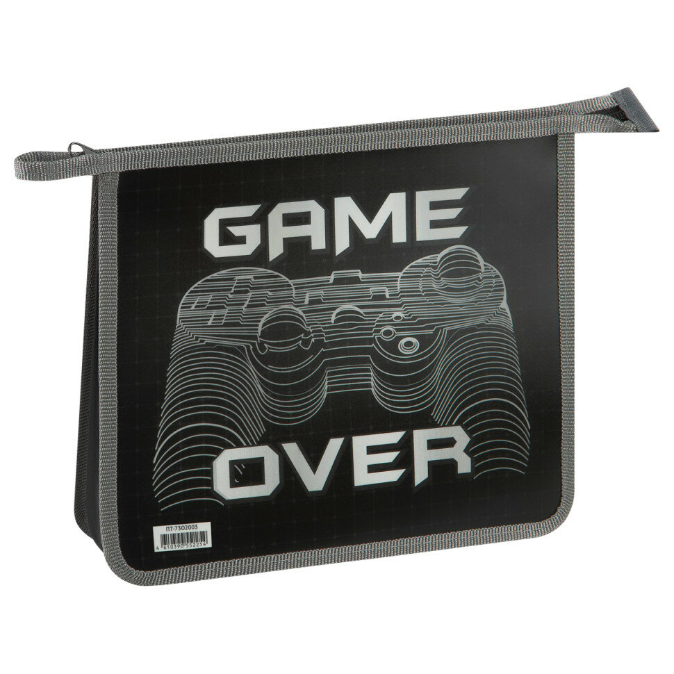 Папка для тетрадей 2 отделения, ArtSpace "Game Over", А5, пластик, на молнии, 380267