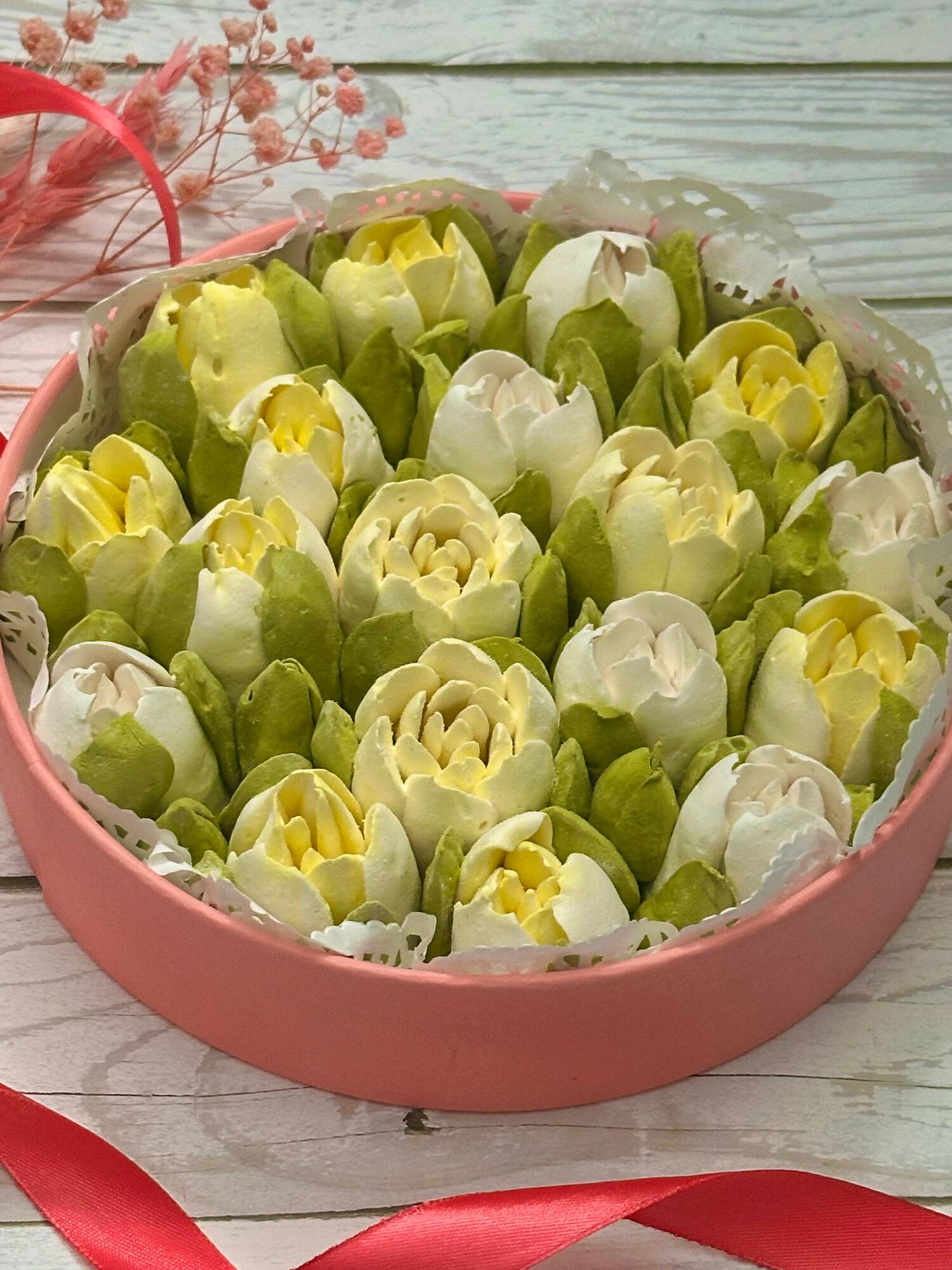 Зефирные цветы Тюльпаны * Марта Подарочный набор Маме Женщине Комплимент День влюбленных