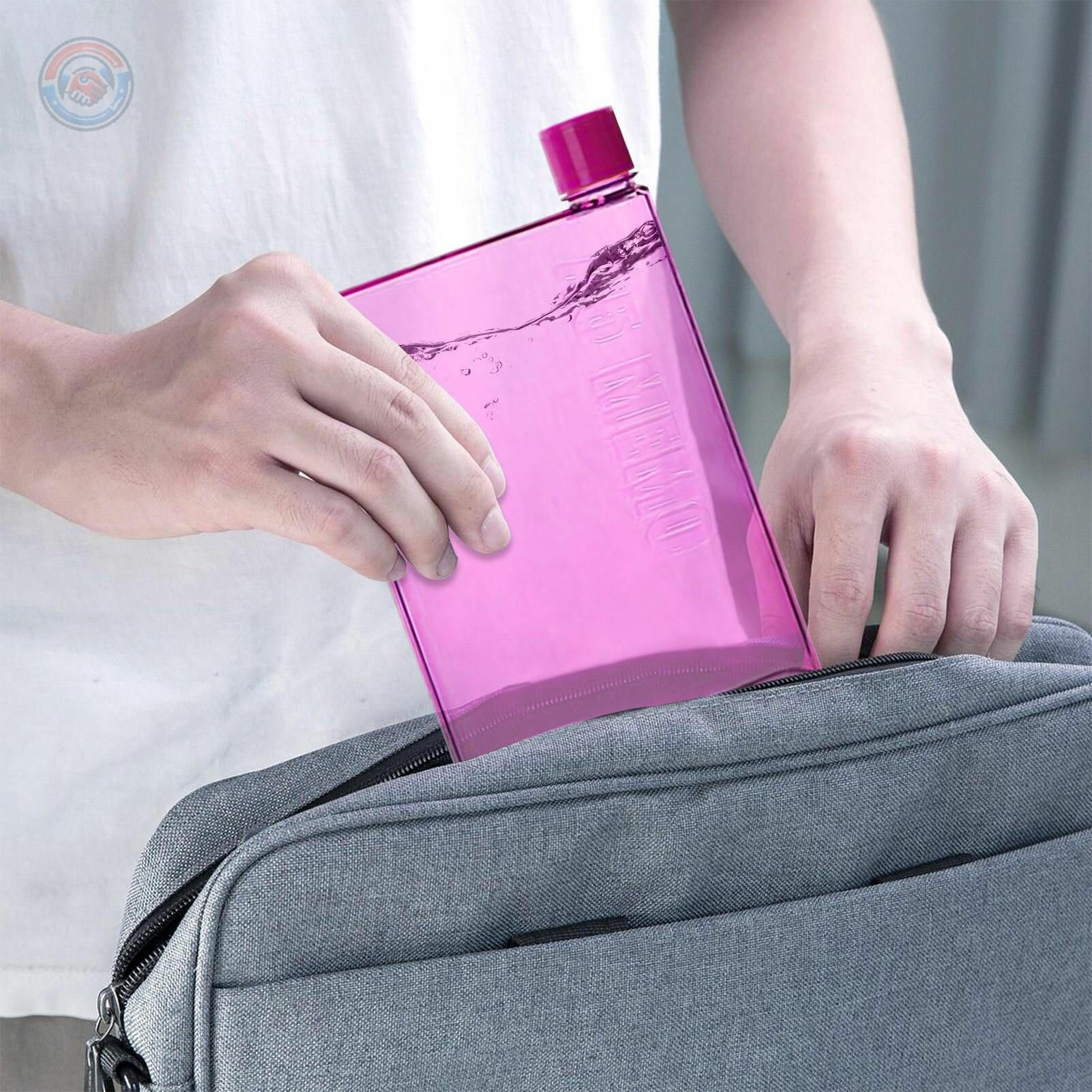 Плоская спортивная бутылка для воды, складная многоразовая фляга в рюкзак, компактная тренировочная бутылочка для школы и фитнеса