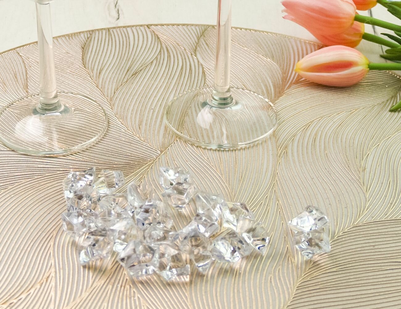 Камушки для декорирования бриллиантовый ЛЁД, акрил, прозрачные, 200 г, размер - 2,5 см, Kaemingk 522506-2