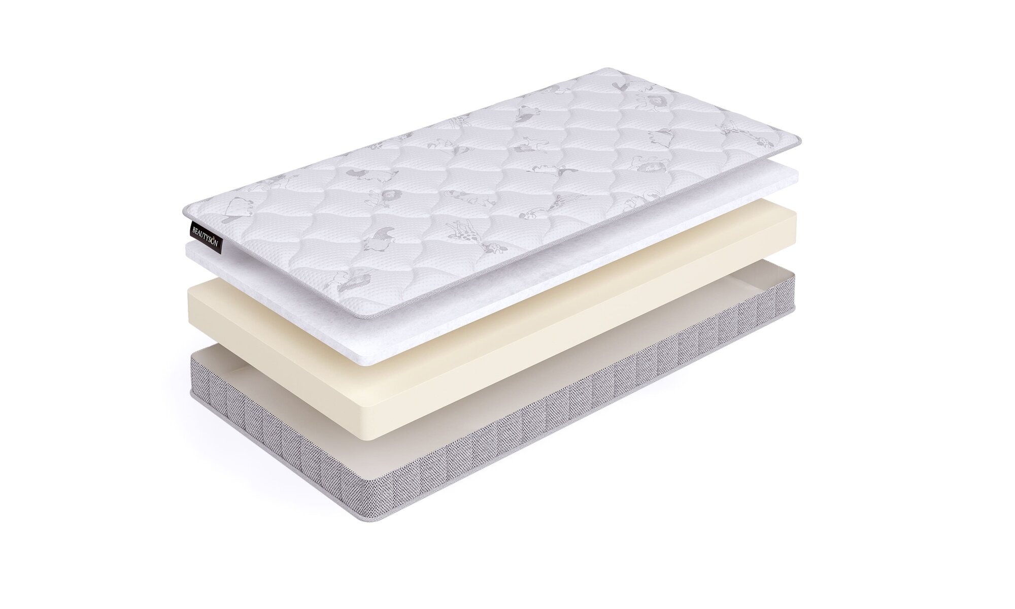 Матрас Beautyson Baby AirFoam Fiber 70х140, высота 13 см, анатомический средней жесткости Беспружинный
