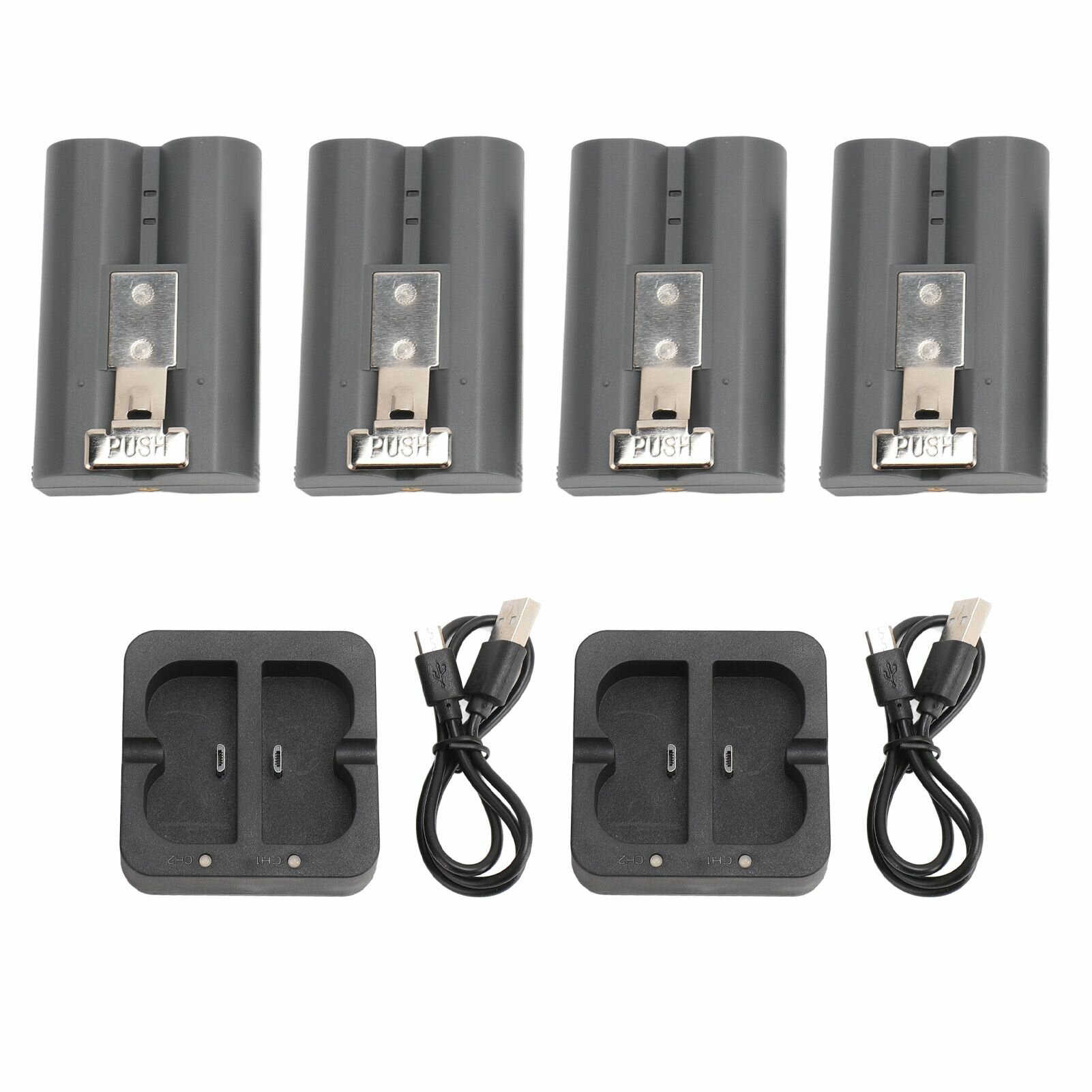 4 батареи 8000 мАч + 2 зарядки для видеодомофона 2/3/3Plus/4/Stick Up Cam