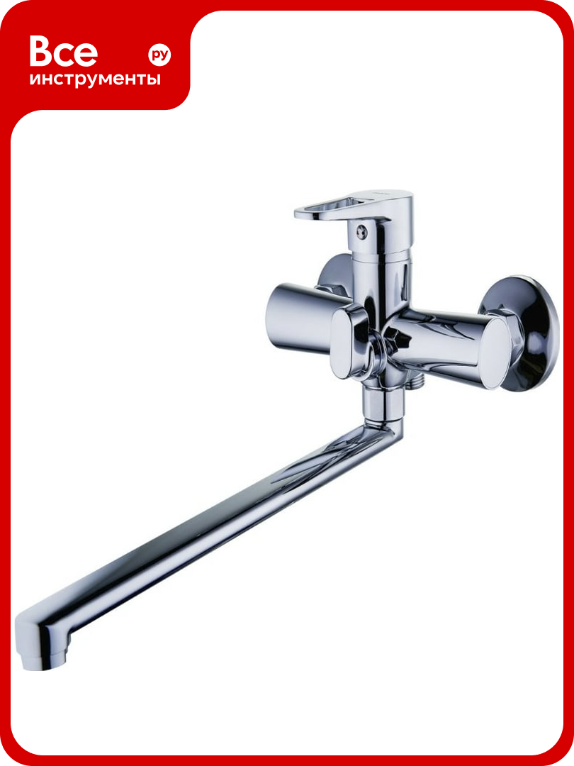 Смеситель для ванны G-lauf с длинным поворотным изливом 360 градусов и душевой лейкой, хром