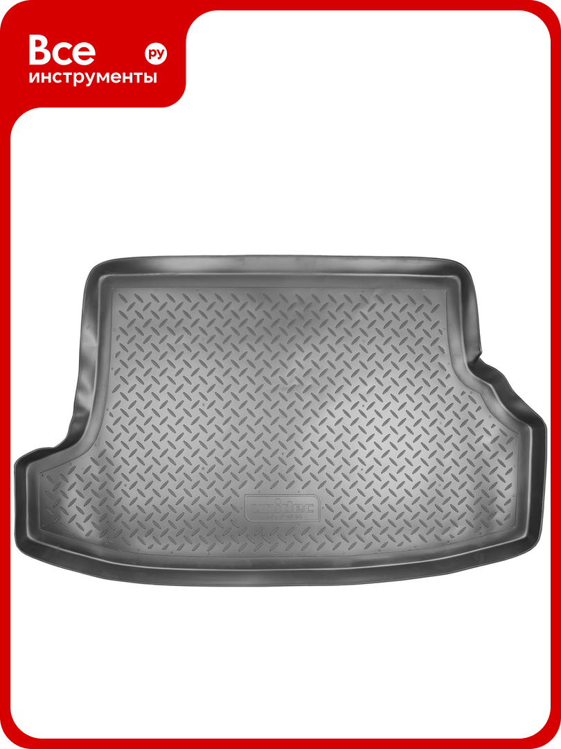 Коврик в багажное отделение UNIDEC для Nissan X‑Trail T30, полиуретановый, черный, с бортиками, бытовой уровень