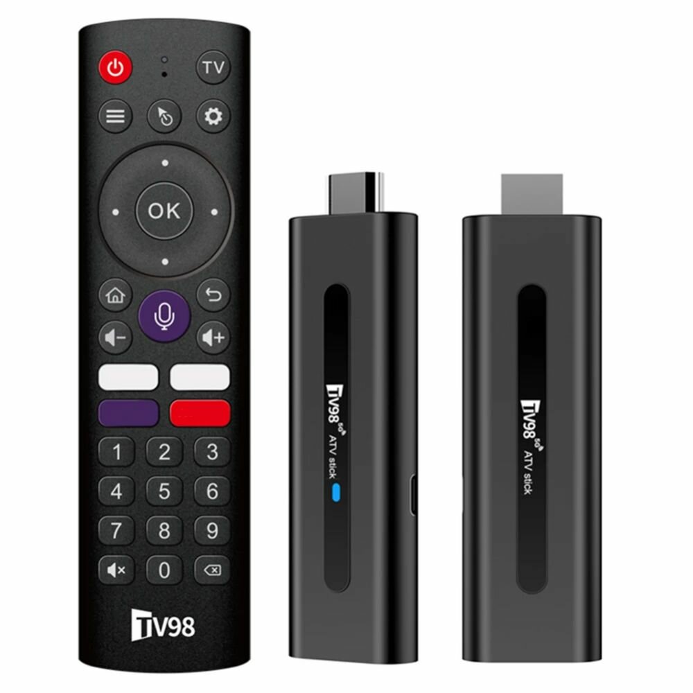 TV98 ATV H313 Android TV Stick 14.0 8K 2.4G/5G WiFi Quad Core BT5.0 телеприставка Smart TV Stick для сетевого медиаплеера