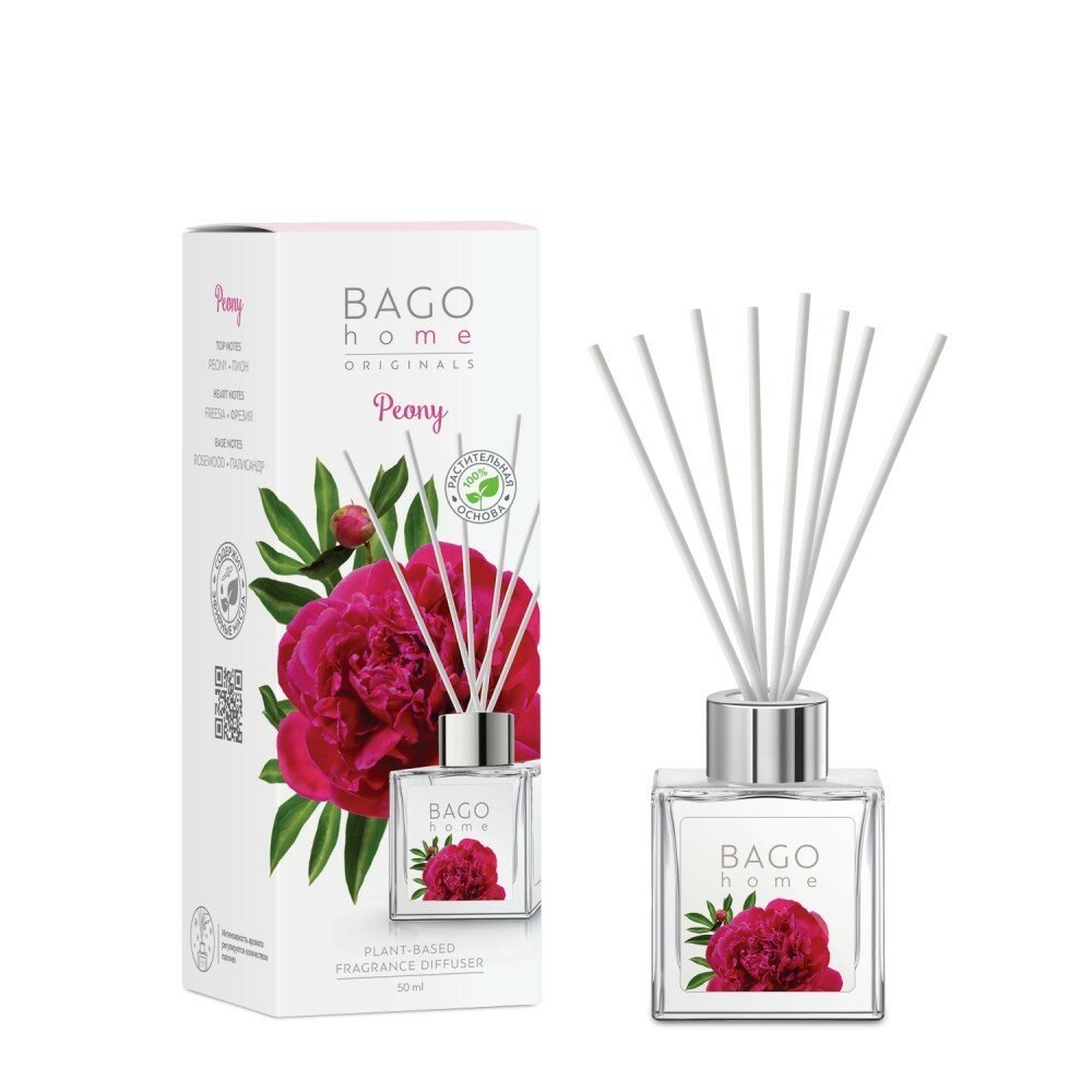 Пион BAGO home ароматический диффузор 50 мл