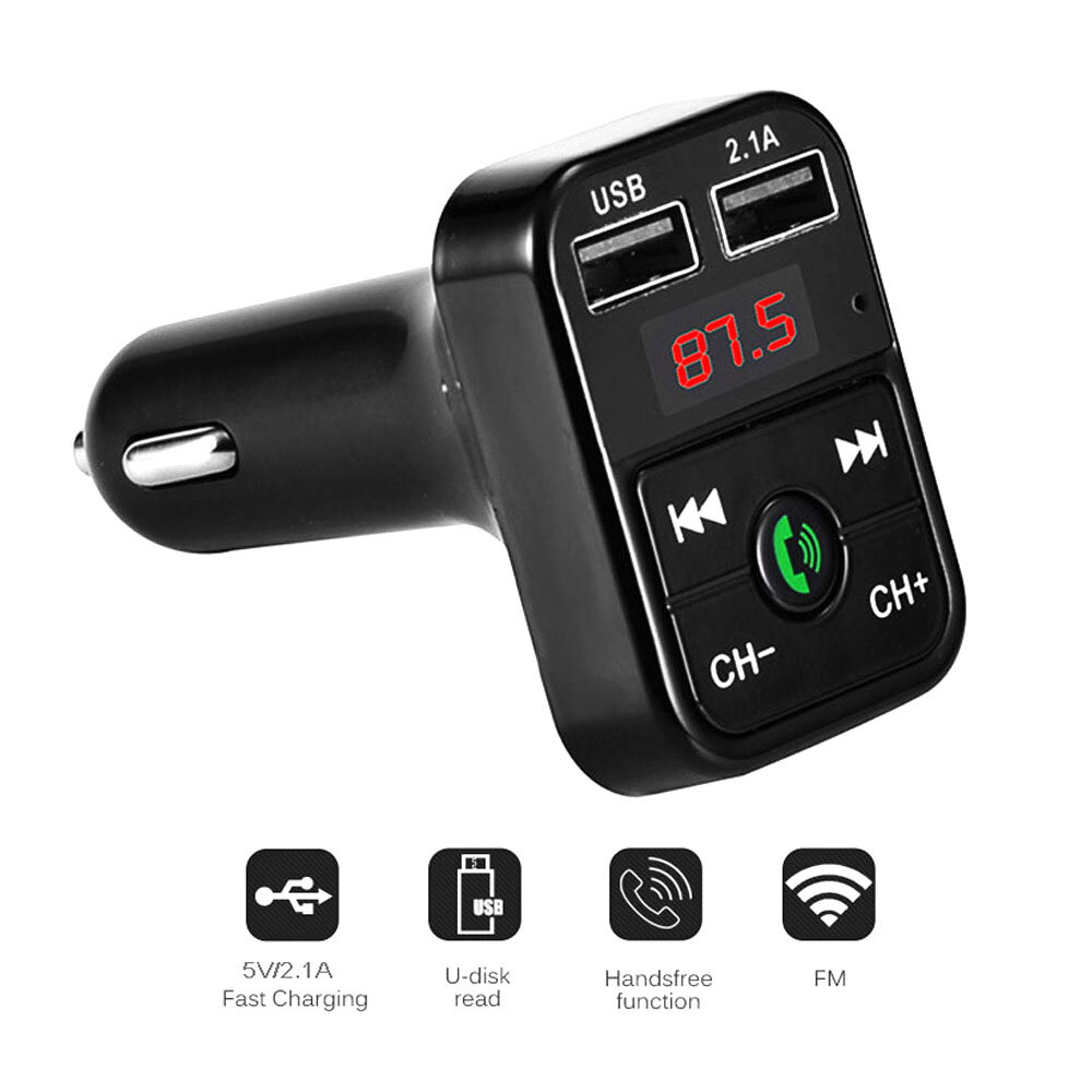 Автомобильный MP3-плеер BT беспроводной FM-передатчик радиоадаптер автомобильное зарядное устройство с двумя портами USB поддержка TF-карт/U-дисков воспроизведение громкой связи