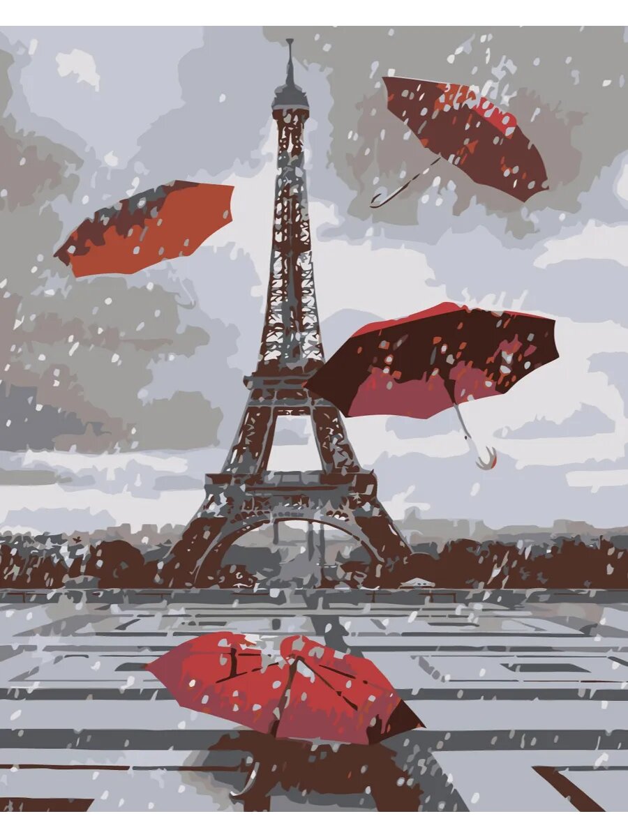 Картина по номерам Париж Эйфелева Башня Город