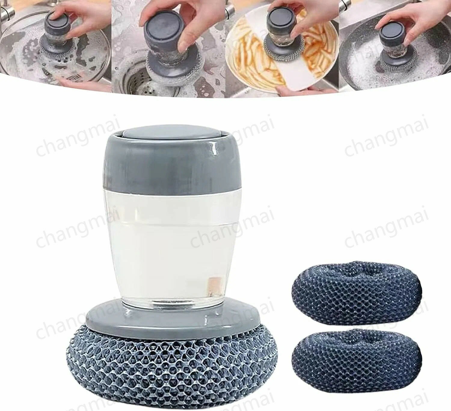 Многофункциональная щетка для мытья посуды с дозатором мыла