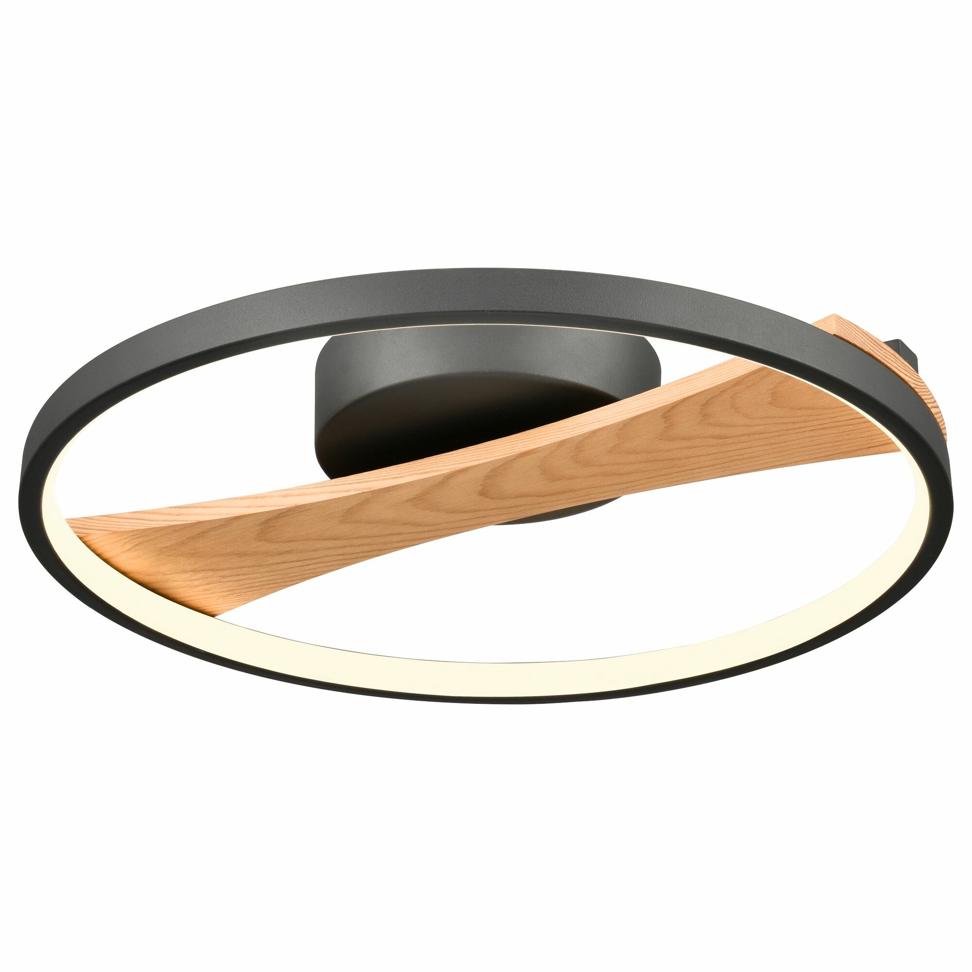 Светильник потолочный Velante W416xL416xH80 мм LED цвет черный натуральный, арт. 450-047-01