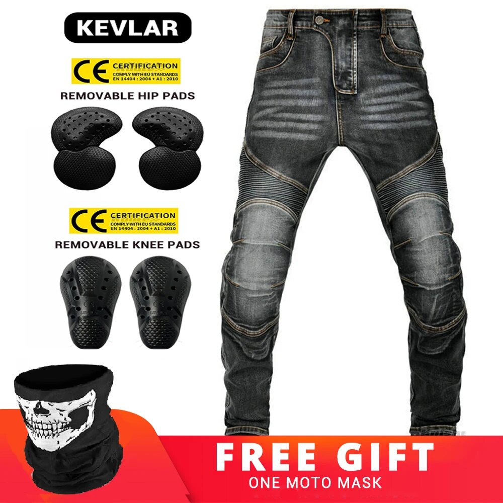 Мотоджинсы мужские Мотоциклетные штаны, мужские Арамидные повседневные мотоциклетные штаны, мотоштаны мужские, мотоциклетные штаны, мотоциклетные джинсы, защитное снаряжение, мотоджинсы женские, XXXL, Черный, Унисекс