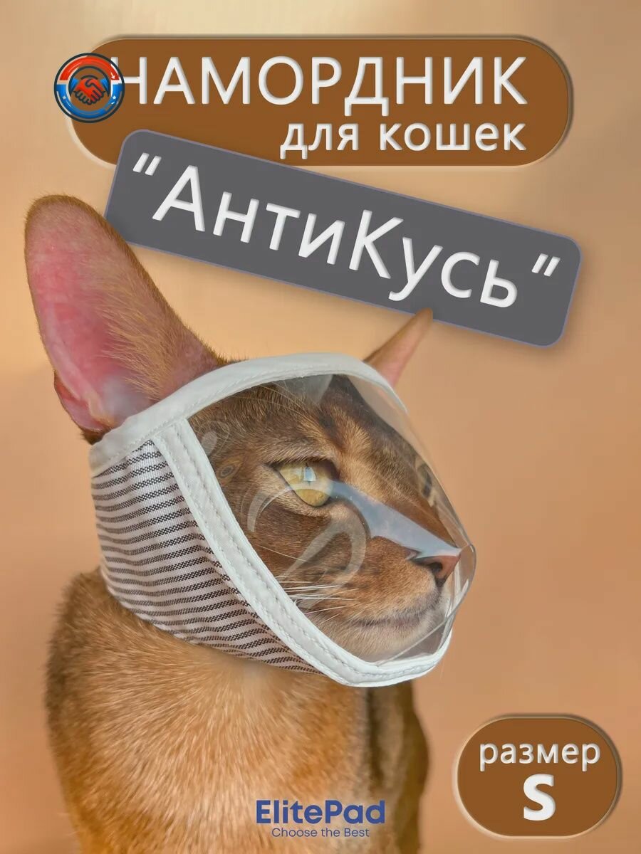 Прозрачный намордник для кошек — маска для визита к ветеринару, купания и груминга с дышащим носиком и липучкой