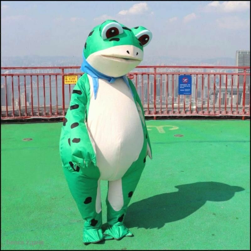 Костюм надувной лягушки для взрослых, с вентилятором, для вечеринки, Хэллоуина, косплея (зеленый)