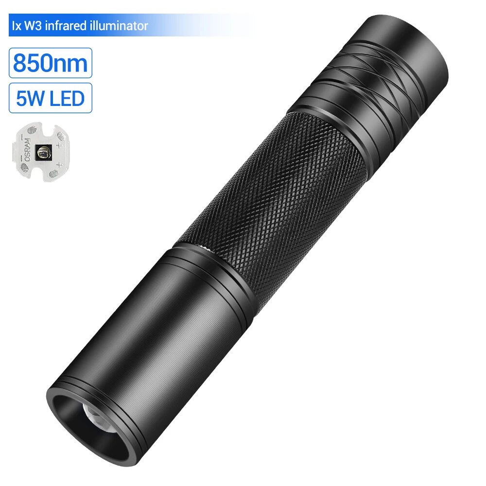 Инфракрасный фонарик 5Вт 850/940 нм для ночного видения 850nm 5W LED