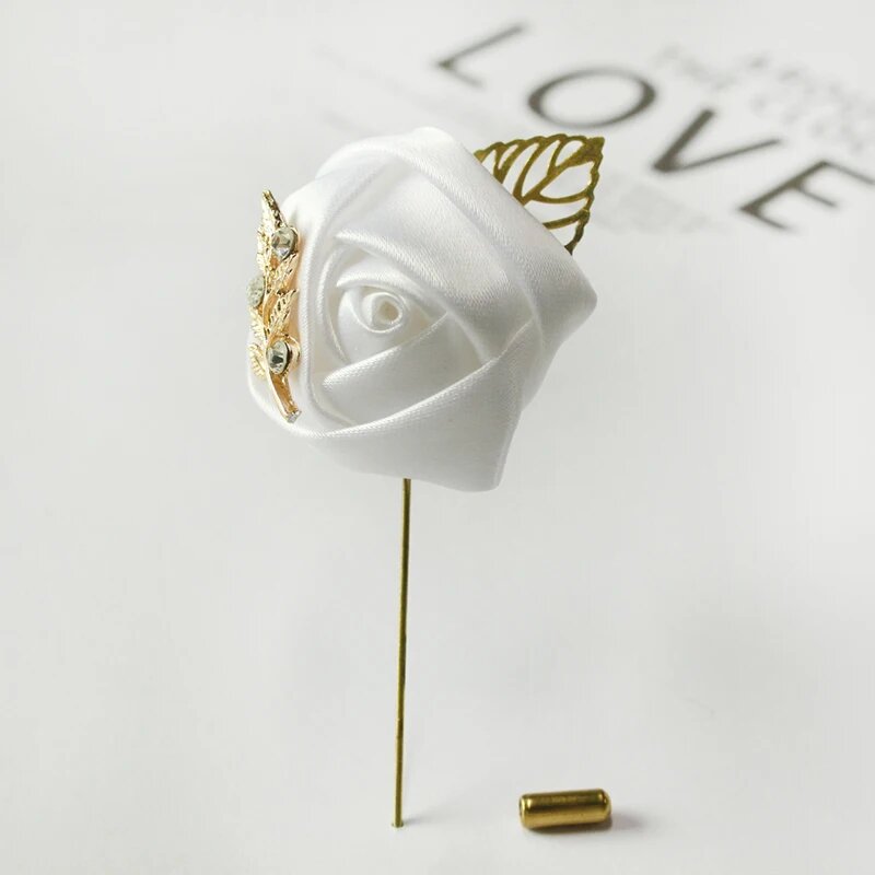 Бутоньерка Meldel из шелка White