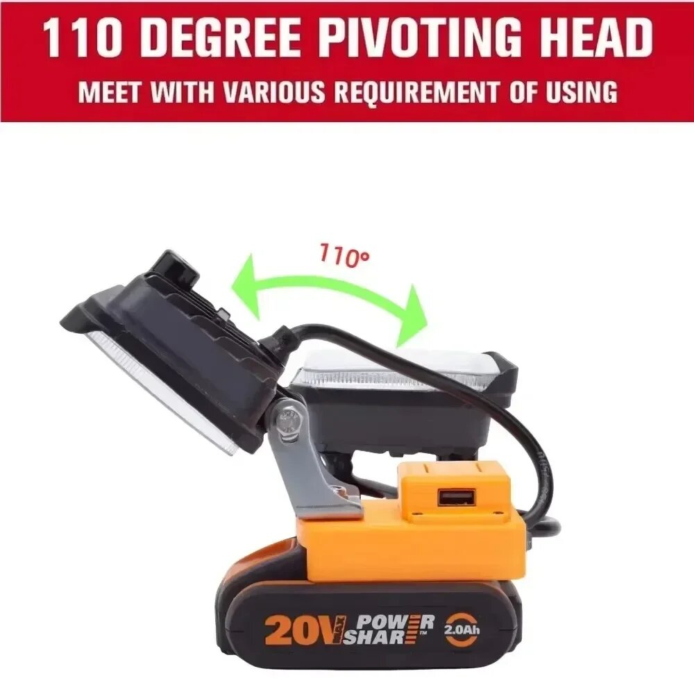 Портативный светодиодный фонарь WORX 20В
