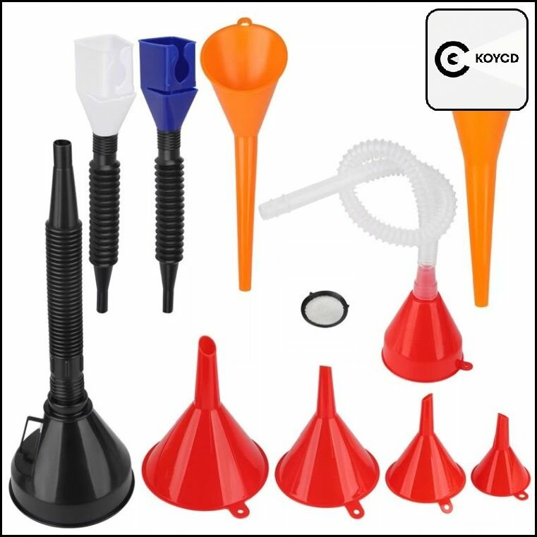 Эксклюзивный комплект 10 пластиковых воронок для масла с удлиненным горлышком