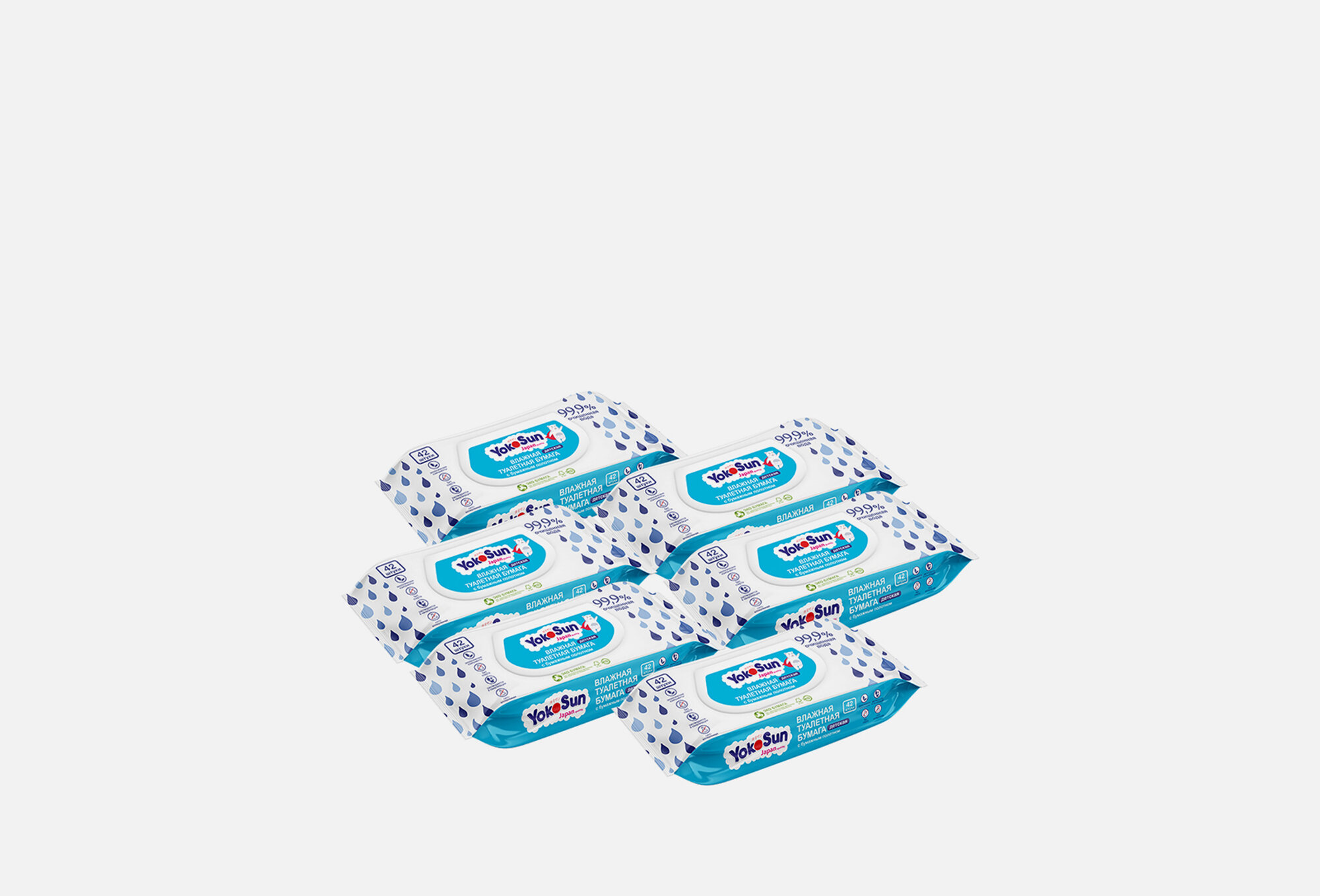 Детская влажная туалетная бумага YOKOSUN Megabox