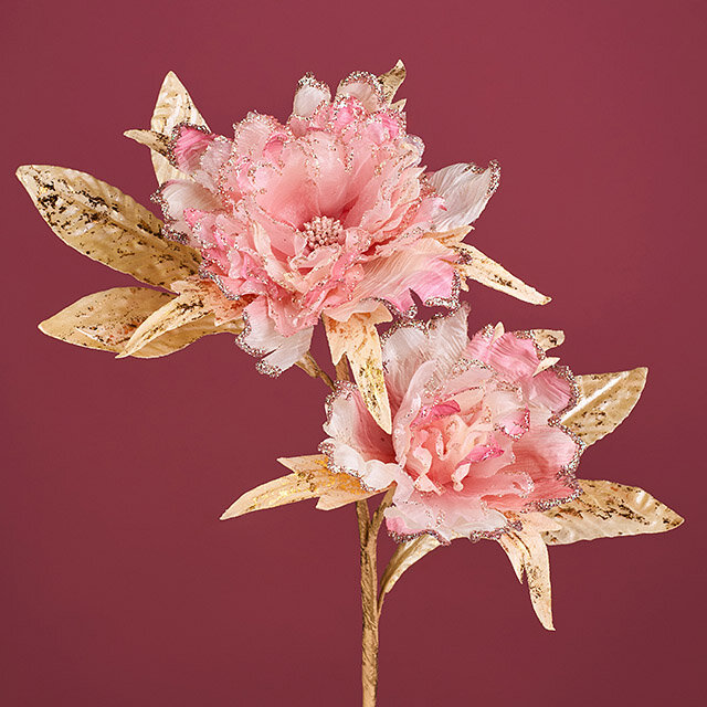 Искусственный пион French Flavor 60 см, Christmas Deluxe, 86745-deluxe