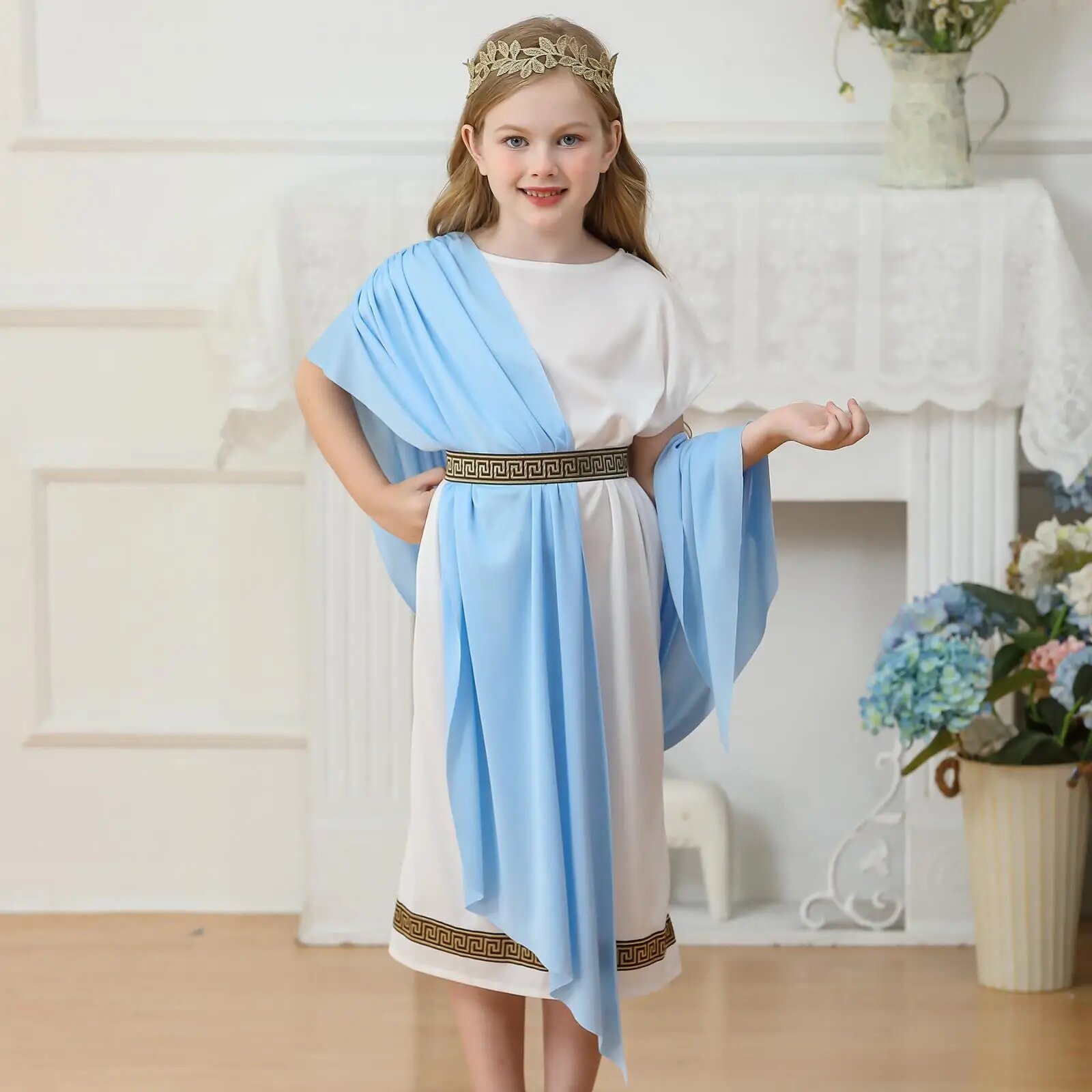 Детский костюм греческой богини SFKC 140cm, blue