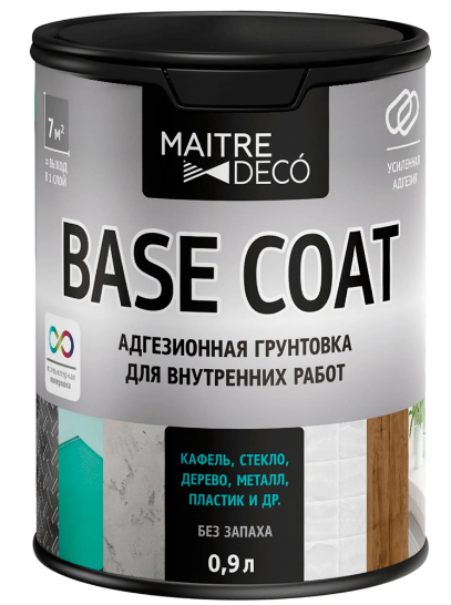 Маитре деко грунтовка для сухих и влажных помещений белая (0.9л)