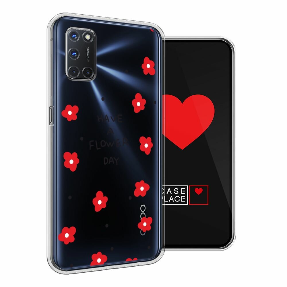 Чехол на Oppo A52/A72 / Оппо A52/A72 с принтом "Have a flower day 2", прозрачный — фото 1