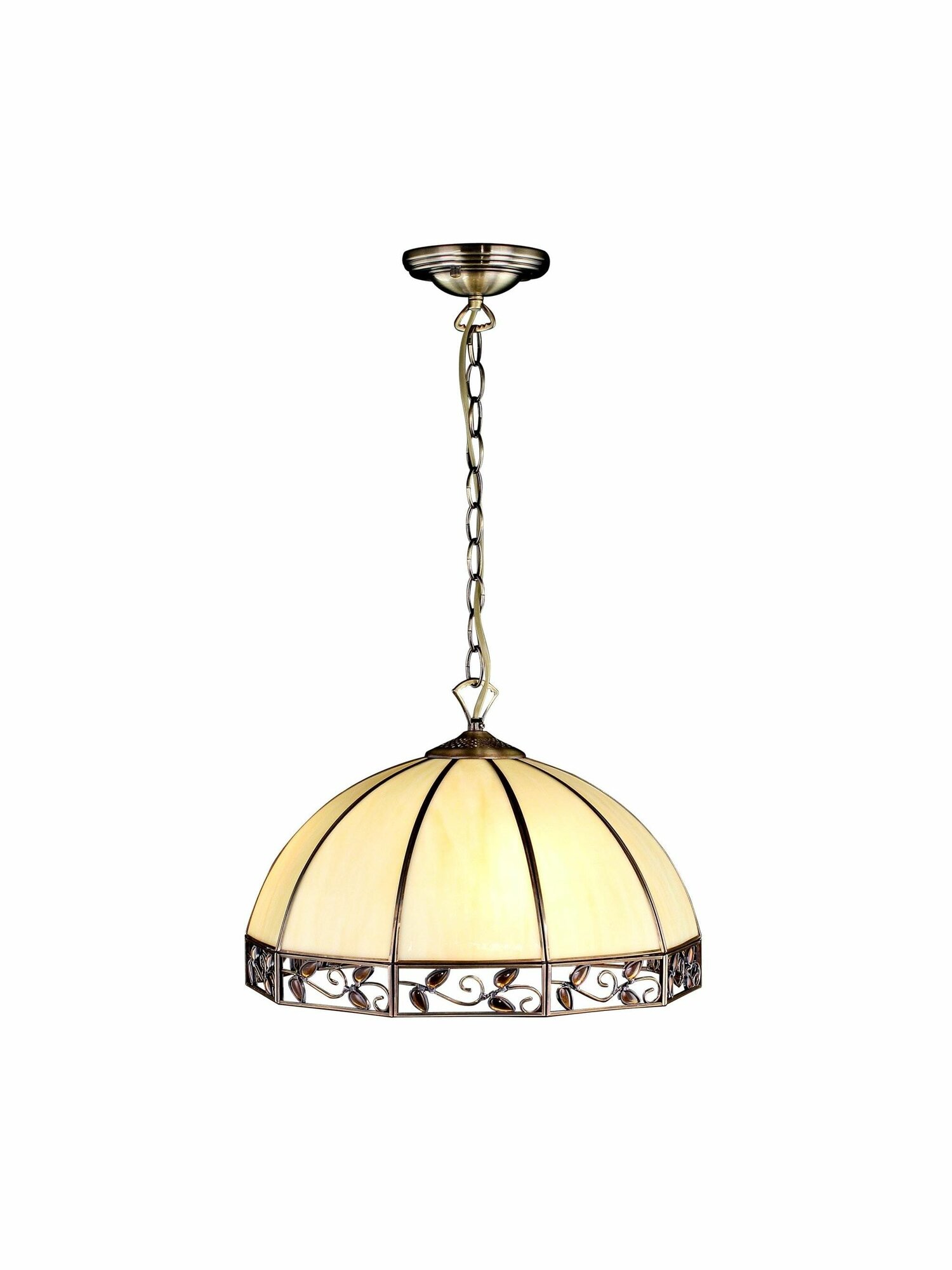 Подвесная люстра Citilux Шербург-2 CL440231 бронза, витражное стекло Тиффани