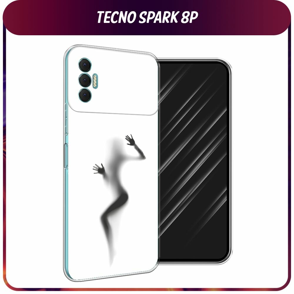 Чехол на Tecno Spark 8P / Техно Спарк 8P с принтом "Девушка в душе"