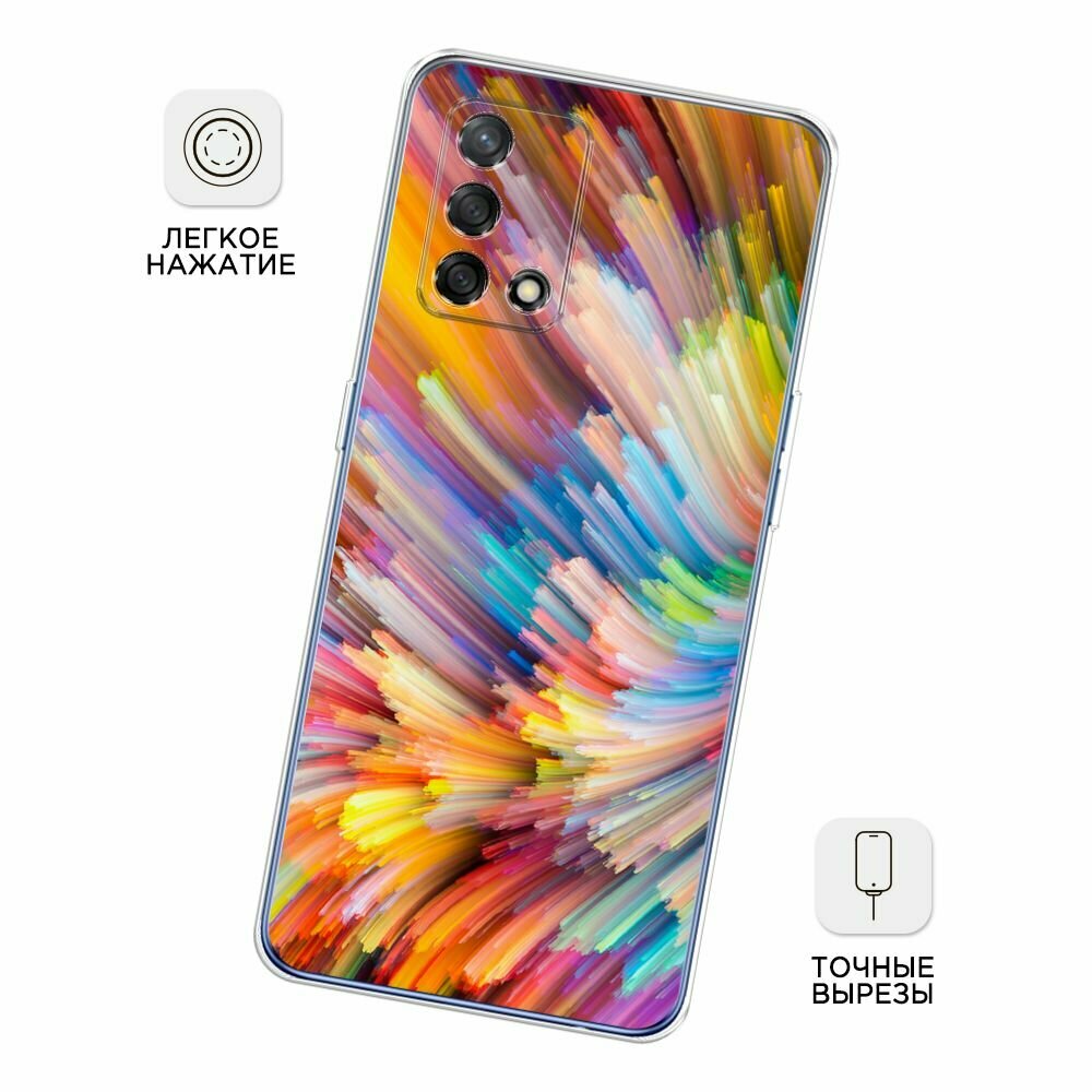 Силиконовый чехол на Oppo A74 / Оппо A74 с принтом Абстракция 4 — фото 1