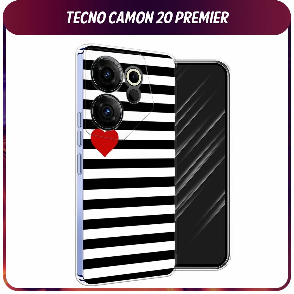 Чехол на Tecno Camon 20 Premier / Текно Камон 20 Премьер с принтом "Красное сердце"