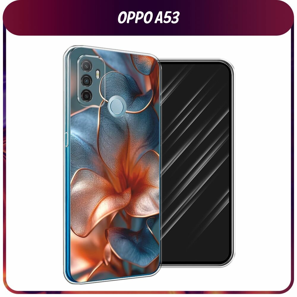 Силиконовый чехол на Oppo A53 / Оппо А53 с принтом "Жемчужные цветы"