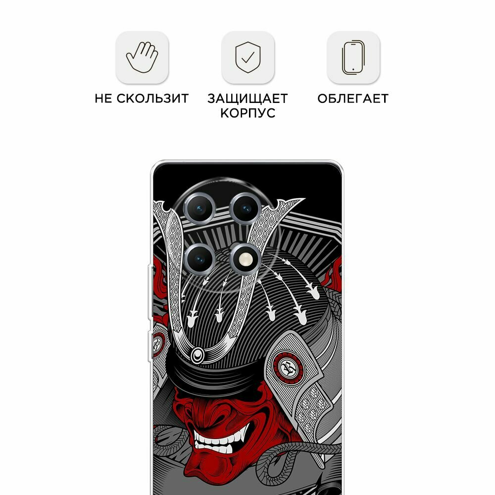 Чехол на Tecno Camon 30S / Текно Камон 30S с принтом "Красная маска самурая" — фото 1