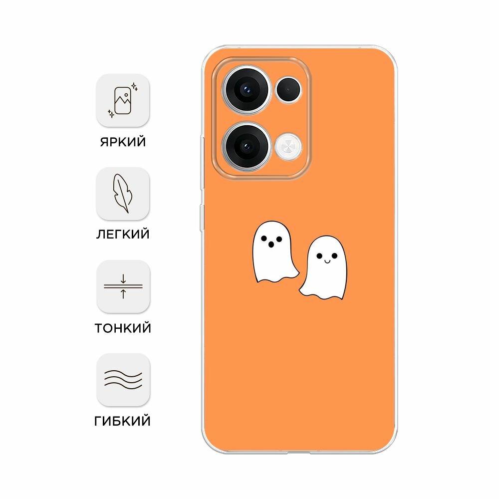 Силиконовый чехол на Oppo Reno 13 / Оппо Рено 13 с принтом Cute ghosts — фото 1