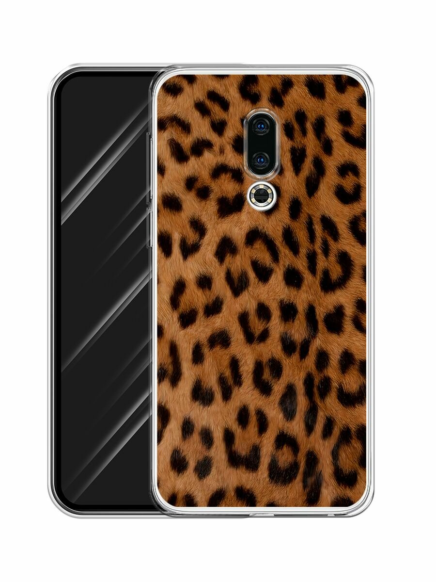 Силиконовый чехол на Meizu 16th / Мейзу 16th с принтом "Мех леопарда" — фото 1