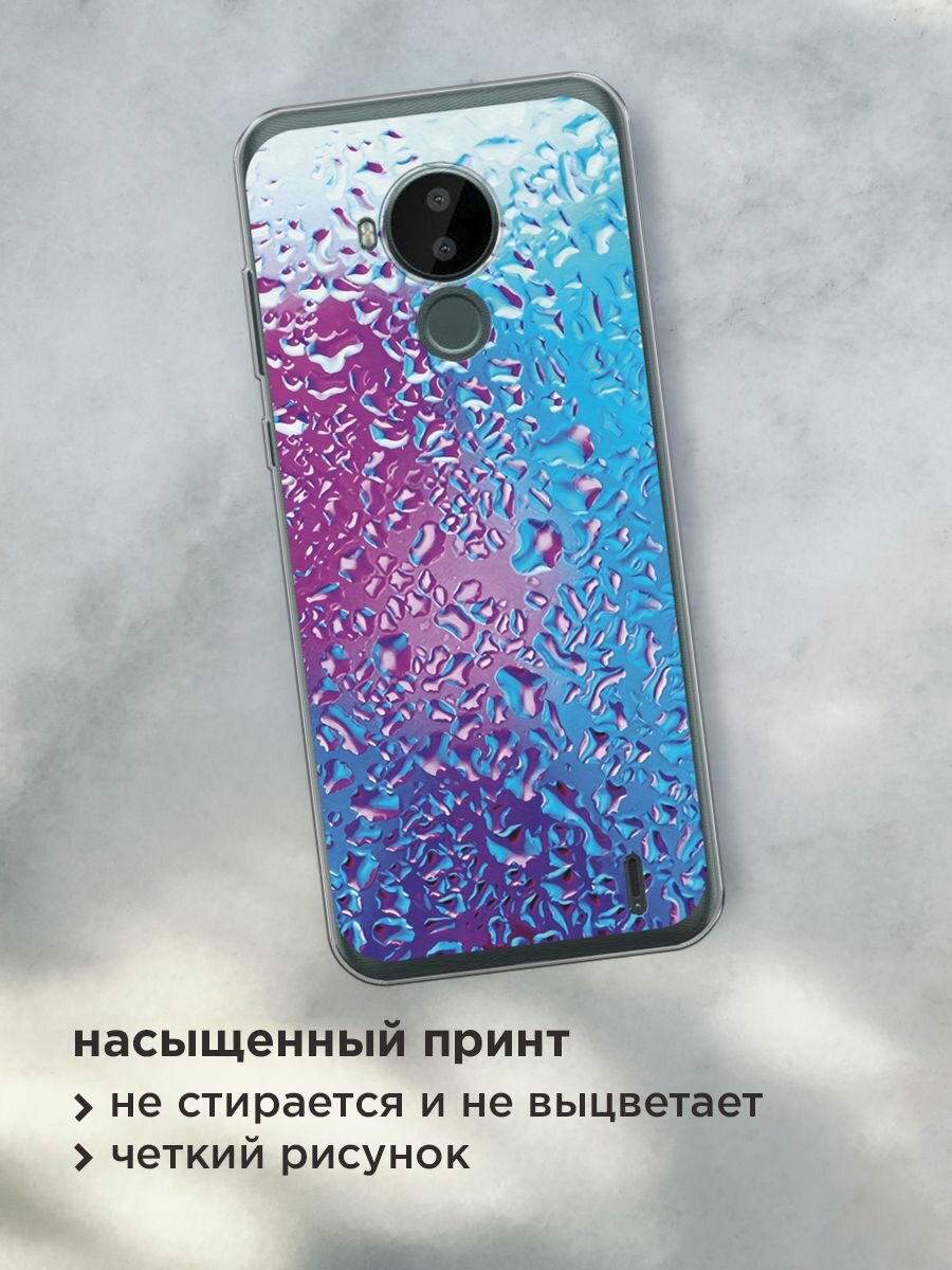 Силиконовый чехол на Nokia C30 / Нокия C30 с принтом "Капли на стекле" — фото 1