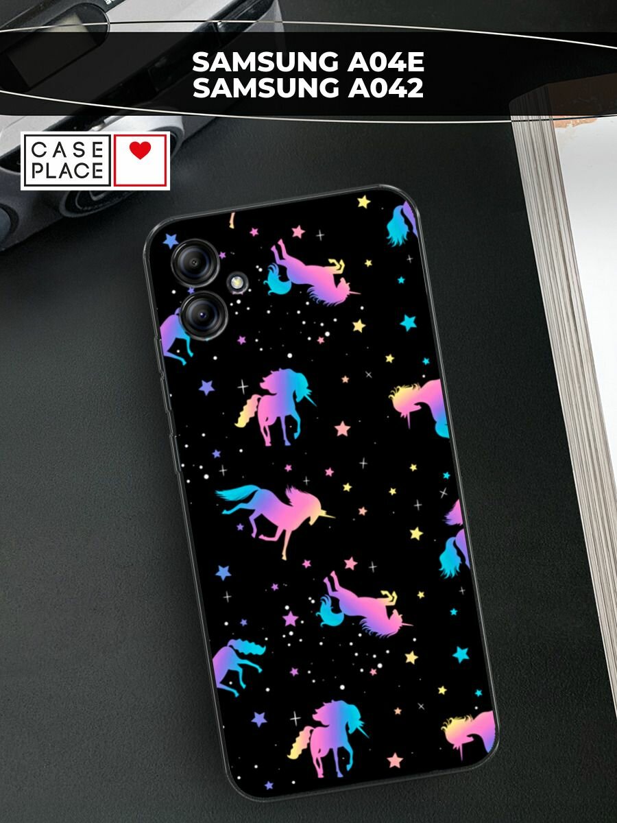 Чехол на Samsung Galaxy A04e / Самсунг A04e с принтом "Единороги градиент"