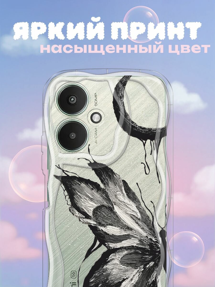 Чехол на Xiaomi Redmi 13C/Poco C65 / Редми 13C/Поко C65 с принтом "Чернильная бабочка" — фото 1