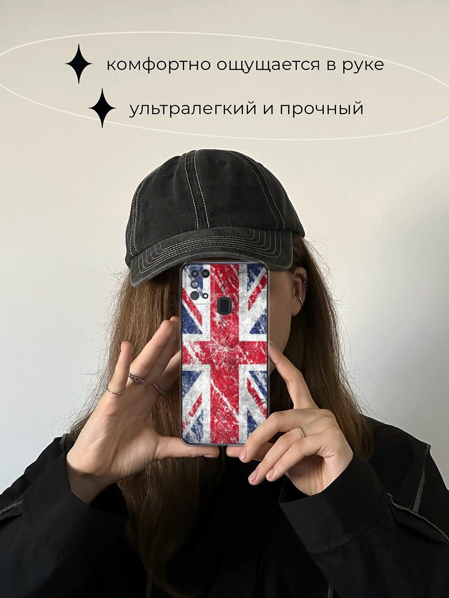 Чехол на Samsung Galaxy M31 / Самсунг Галакси М31 с принтом "Флаг британский" — фото 1