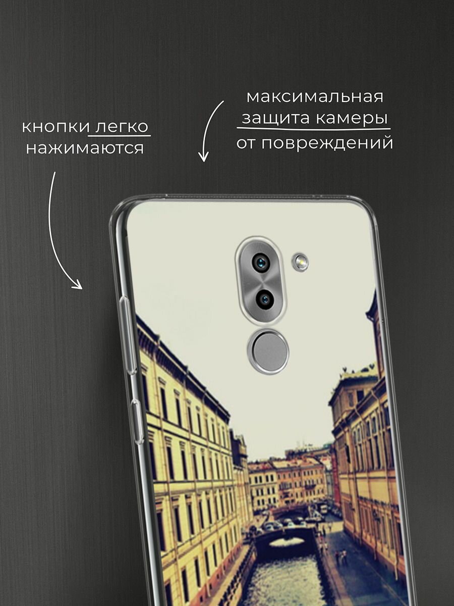Силиконовый чехол на Honor 6X / Хонор 6Х с принтом "Санкт-Петербург" — фото 1