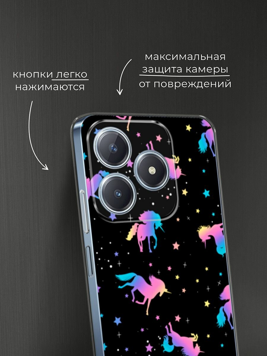 Чехол на Realme C63 / Реалми С63 с принтом "Единороги градиент" — фото 1