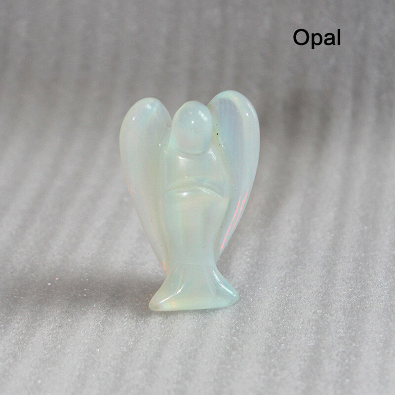 Фигурка ангел-хранитель из кристалла с реалистичным дизайном карбованное камень для здоровья и концентрации опал 1.5 дюйма