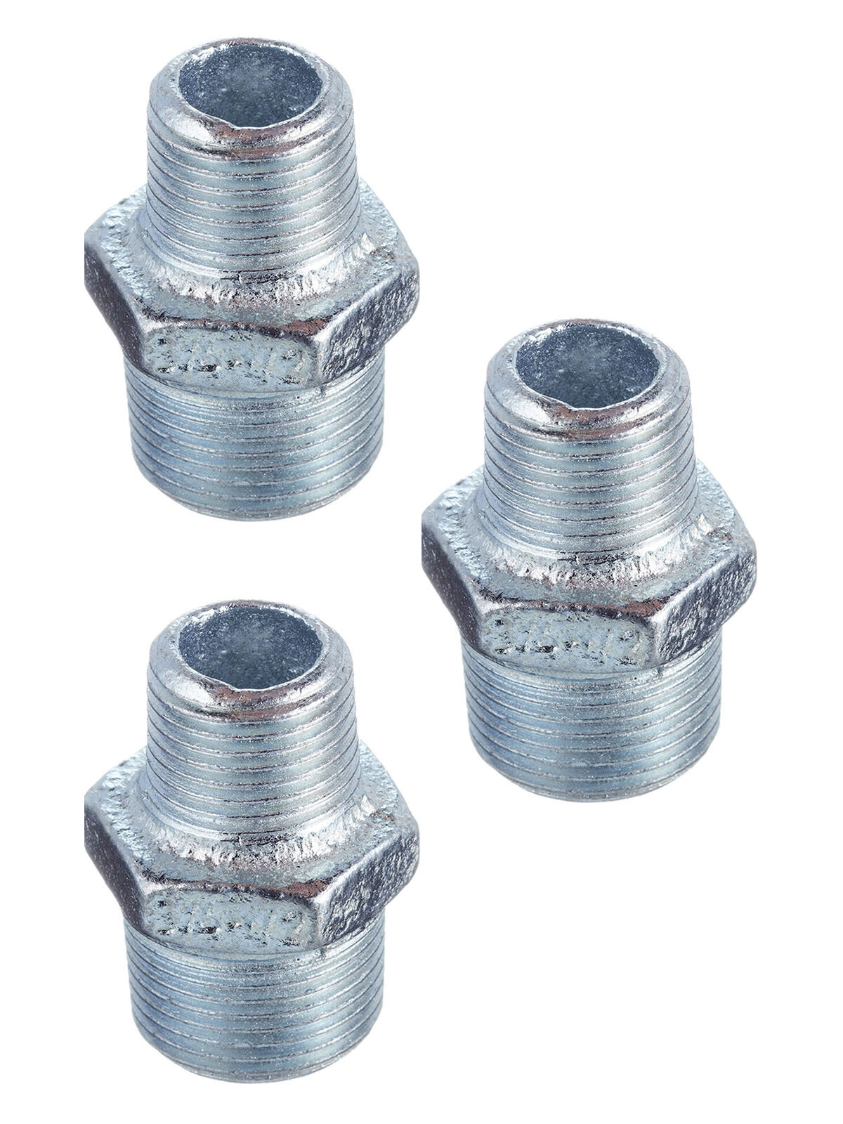 Ниппель переходный 1 НР(ш) х 3/4 НР(ш) чугунный оцинкованный (3 шт.)